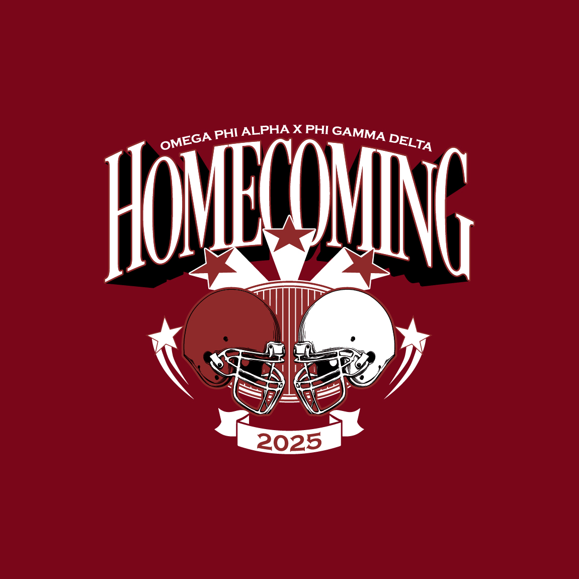 Omega Phi Alpha Football Helmet Homecoming Crewneck | Fresh Prints