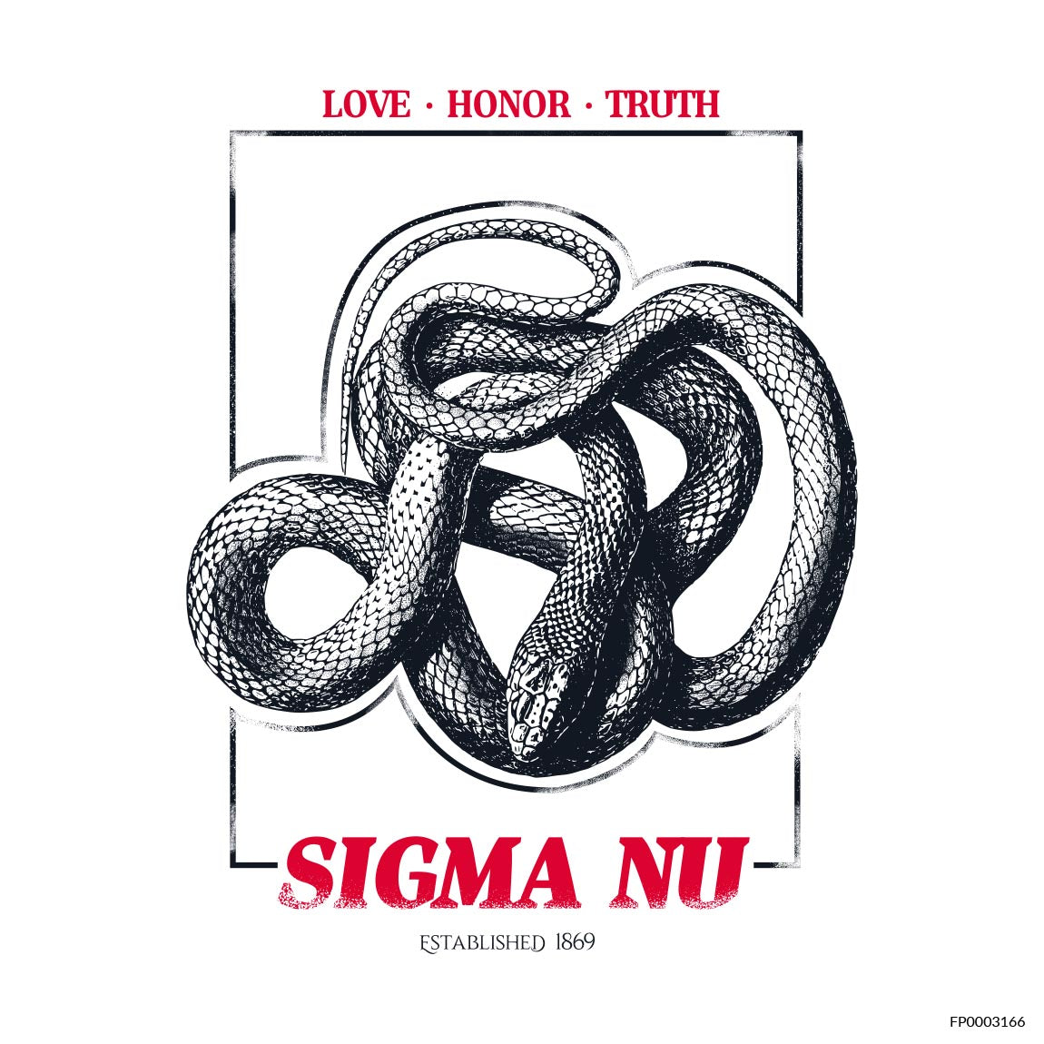 Monochrome Snake Graphic PR Shirt Sigma Nu Merch | Fresh Prints