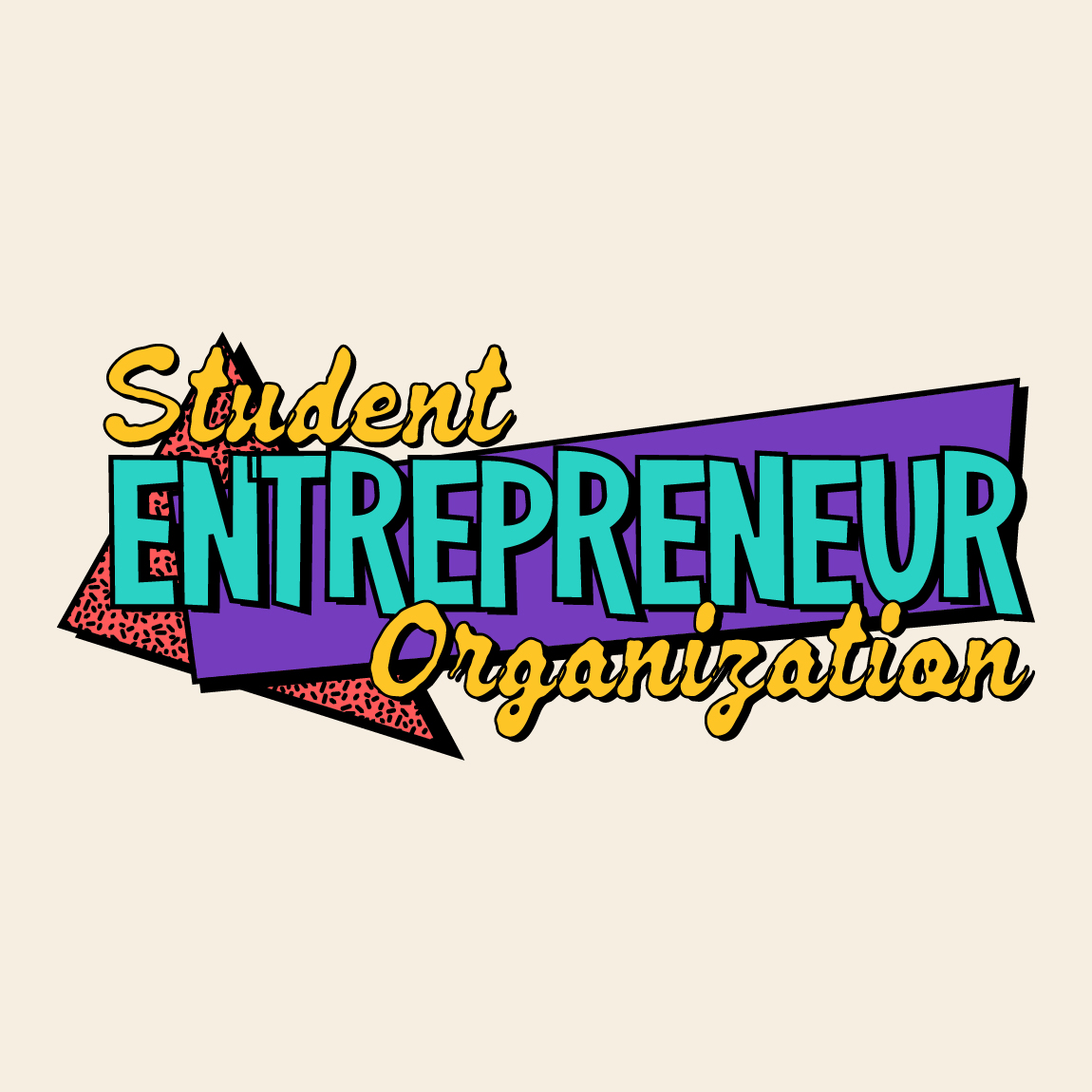 Student Entrepreneur Organization 90s Colored Memphis Geometric Shapes ...