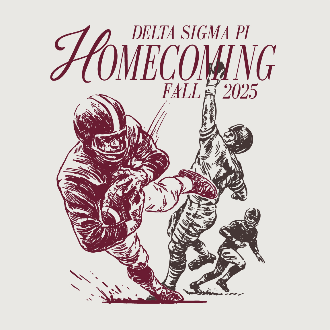 Delta Sigma Pi Football Scene Homecoming Hoodie | Fresh Prints