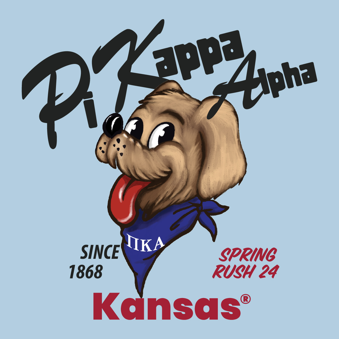 Vintage Pi Kappa Alpha Cartoon Dog Mascot Graphic Streetwear Rush Shirt ...