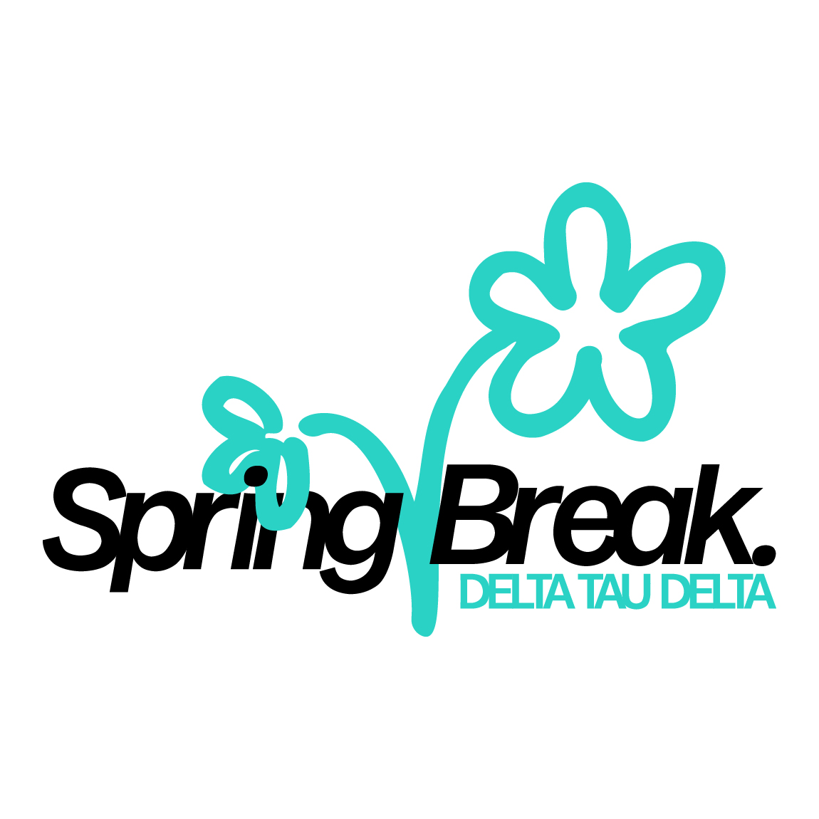 Delta Tau Delta Text and Flowers in Black and Teal Spring Break Sweater ...