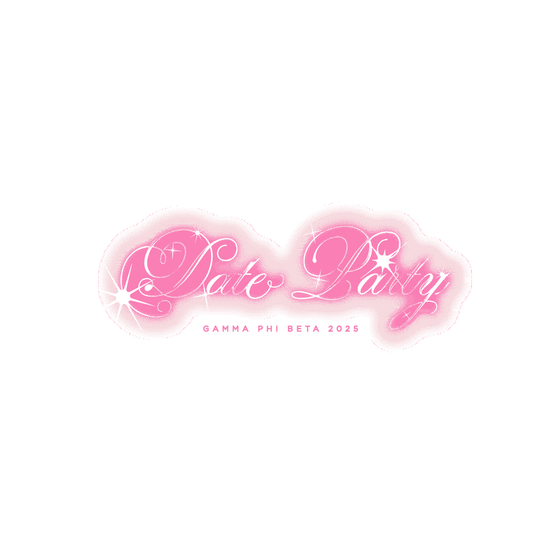 Gamma Phi Beta Pink Sparkling Script Halftone Date Party Shirt | Fresh ...