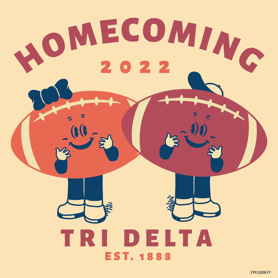Cartoon Football Mascots Homecoming Shirt Delta Delta Delta Merch ...