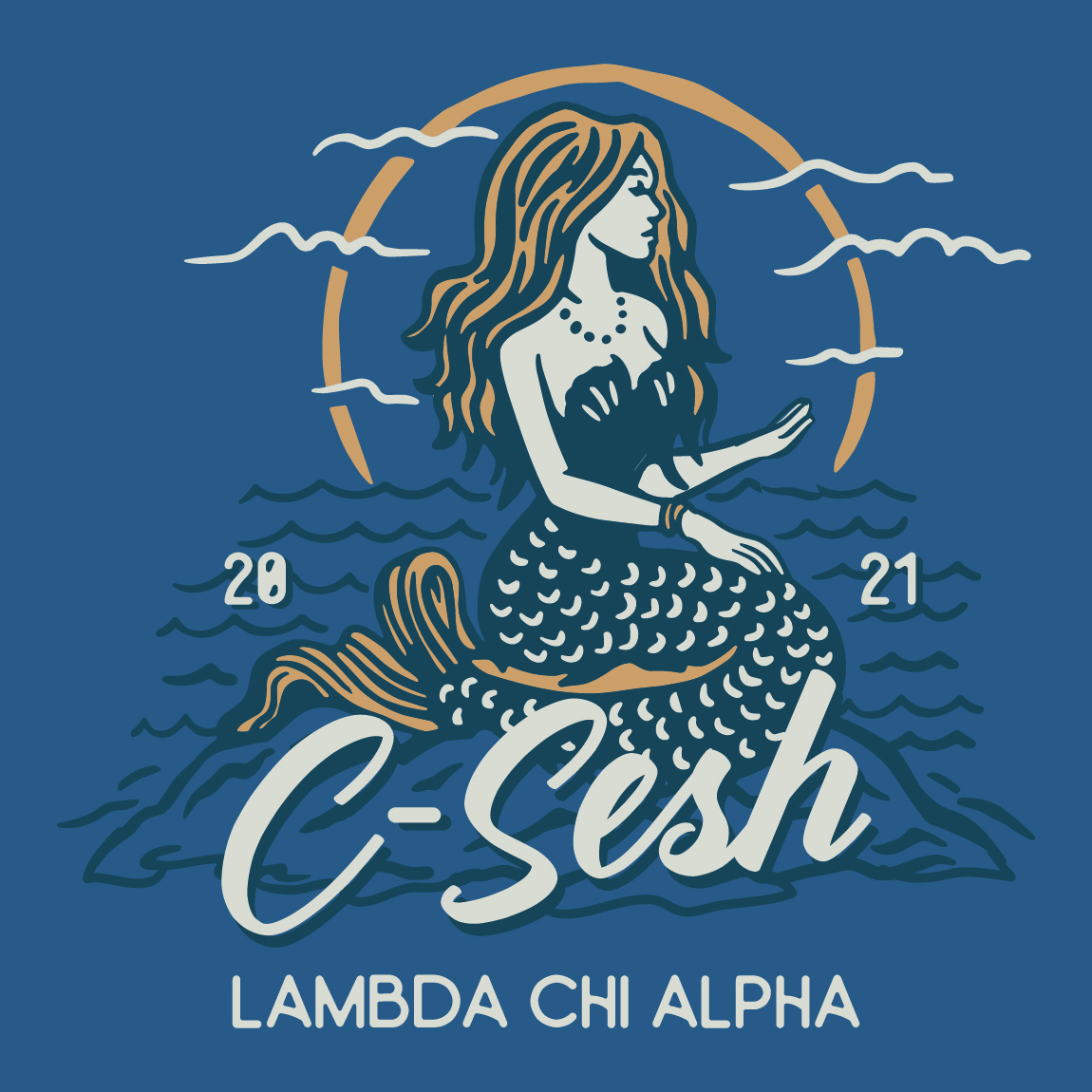Hand Drawn Mermaid Graphic Streetwear PR Shirt Lambda Chi Alpha Merch | Fresh Prints