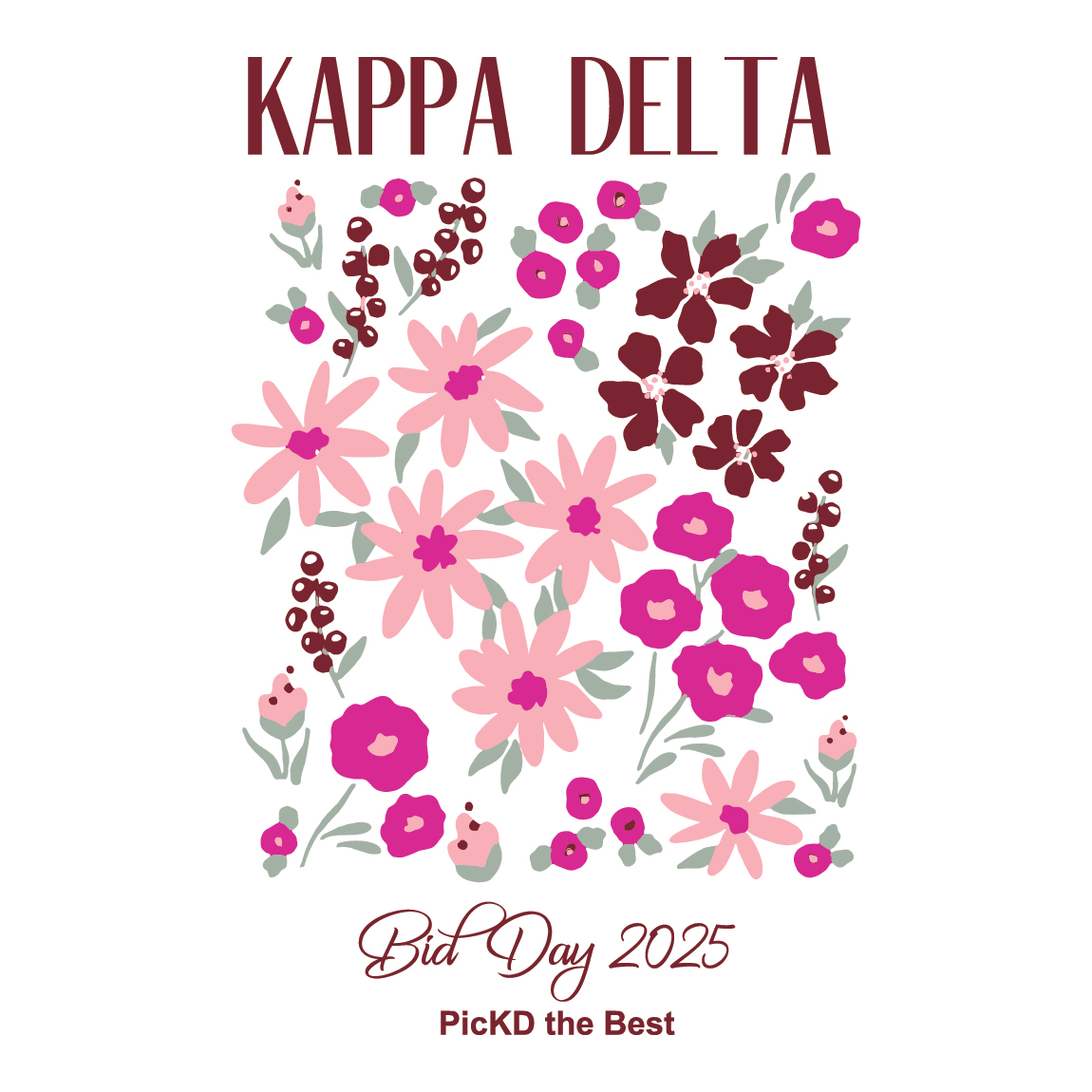 Simple Classic Flowers In Pink Bid Day Sweater Kappa Delta Merch ...