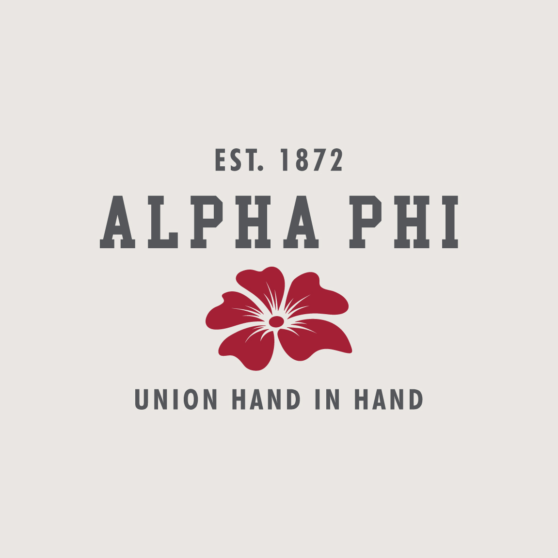 Alpha Phi Bold Lettering with Red Hibiscus PR Tank | Fresh Prints