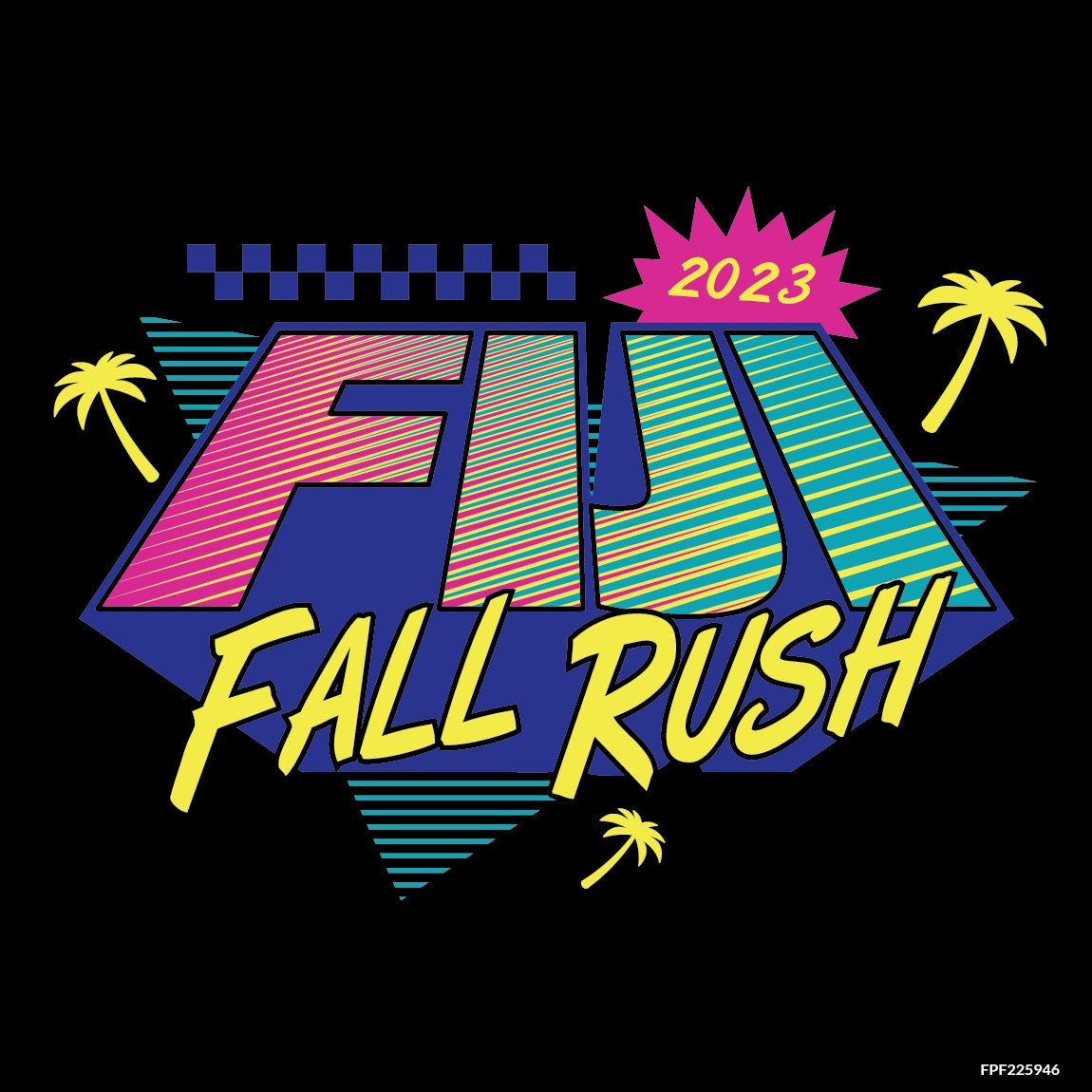 80s Gradient Vaporwave Fall Rush Shirt Phi Gamma Delta Merch | Fresh Prints