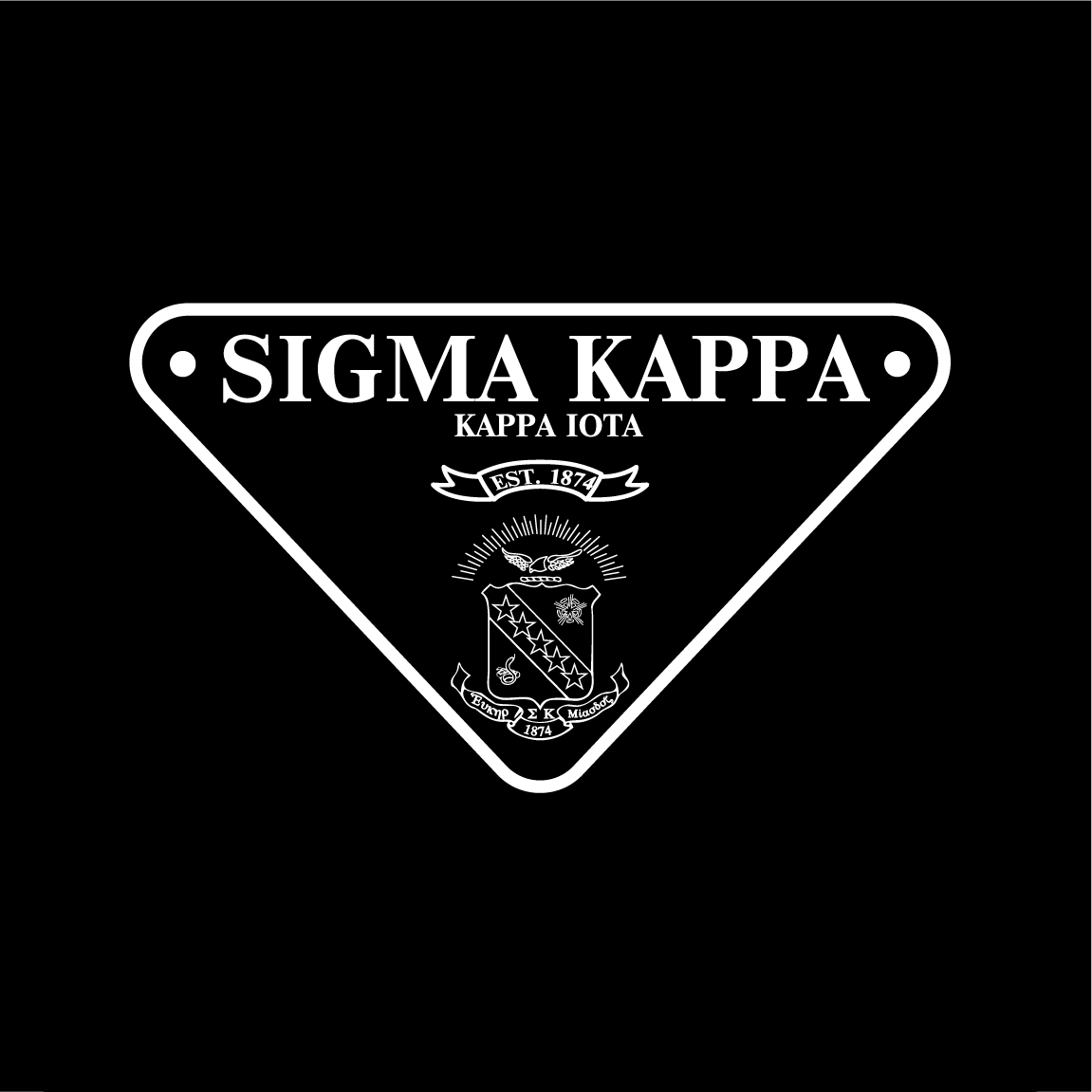 Sigma Kappa Shield Emblem with Classic Text Shirt | Fresh Prints