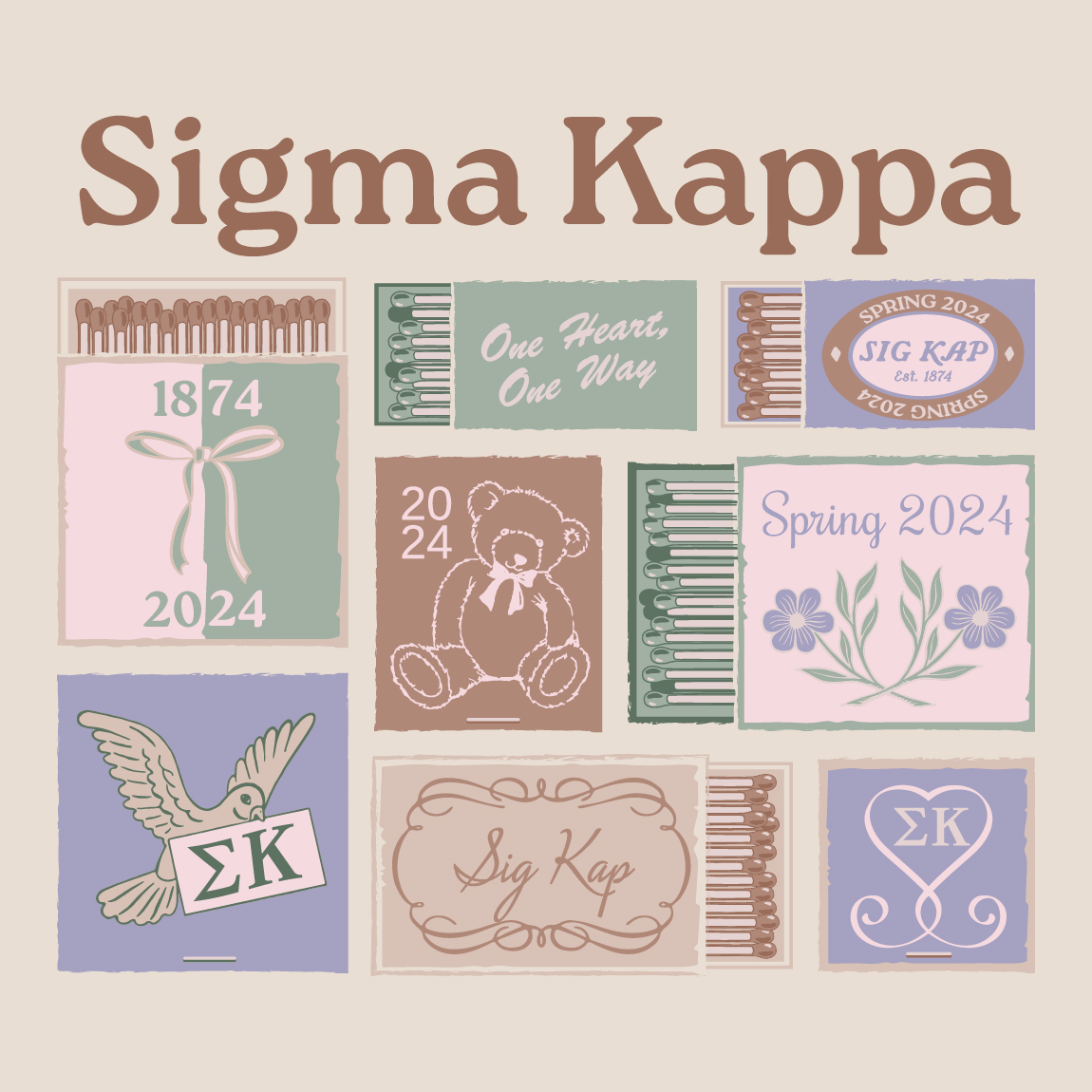 Pastel Colored Sigma Kappa Decorated Matchboxes Spring Break Shirt ...