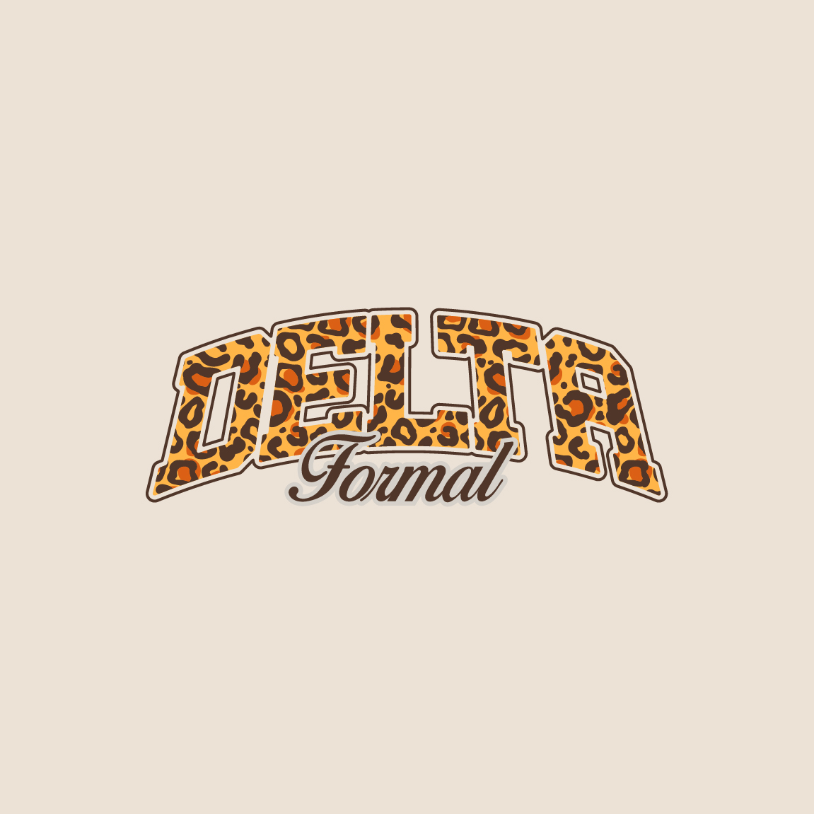 Delta Delta Delta Leopard Print Formal Sweater | Fresh Prints