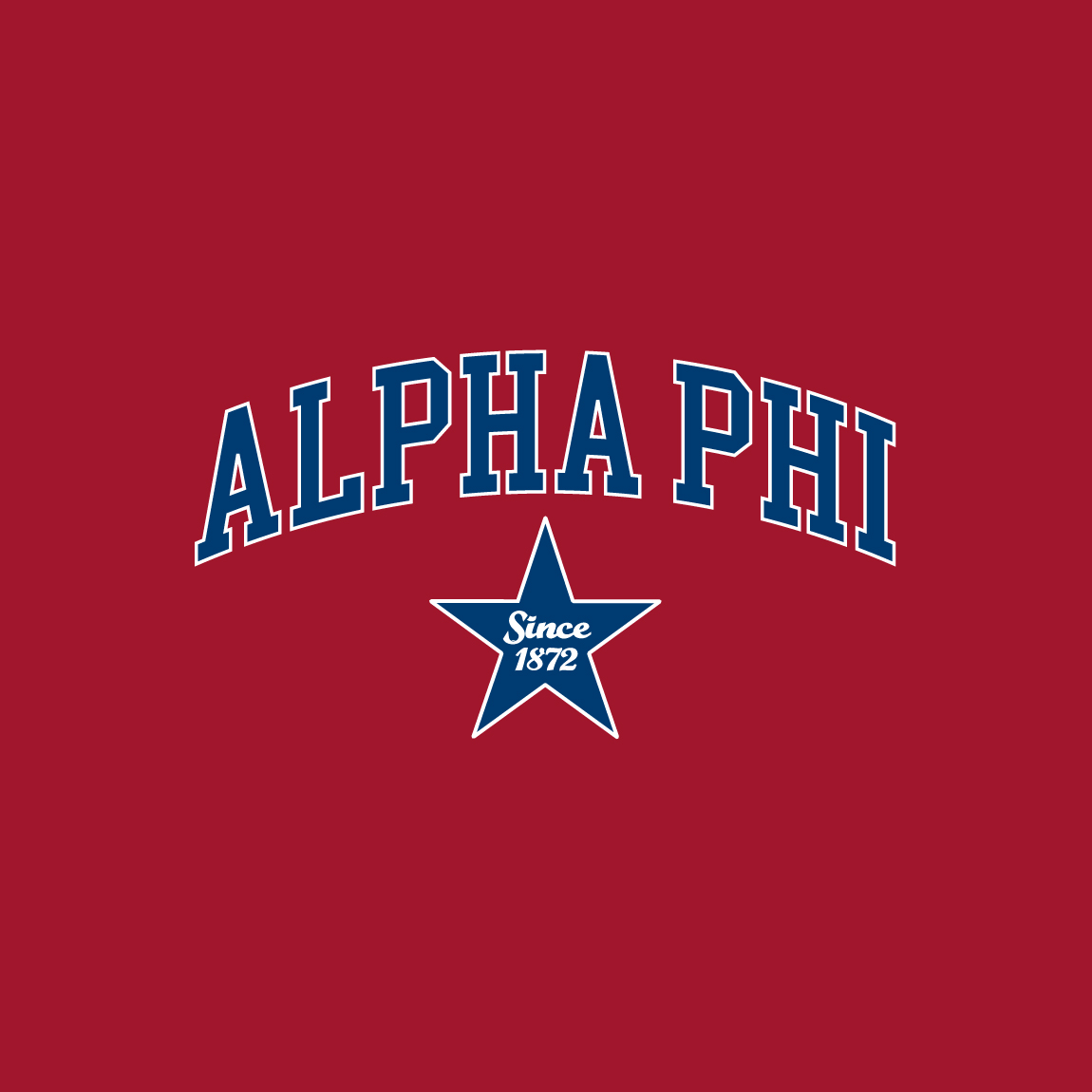 Alpha Phi Bold Lettering with Star PR Shirt | Fresh Prints