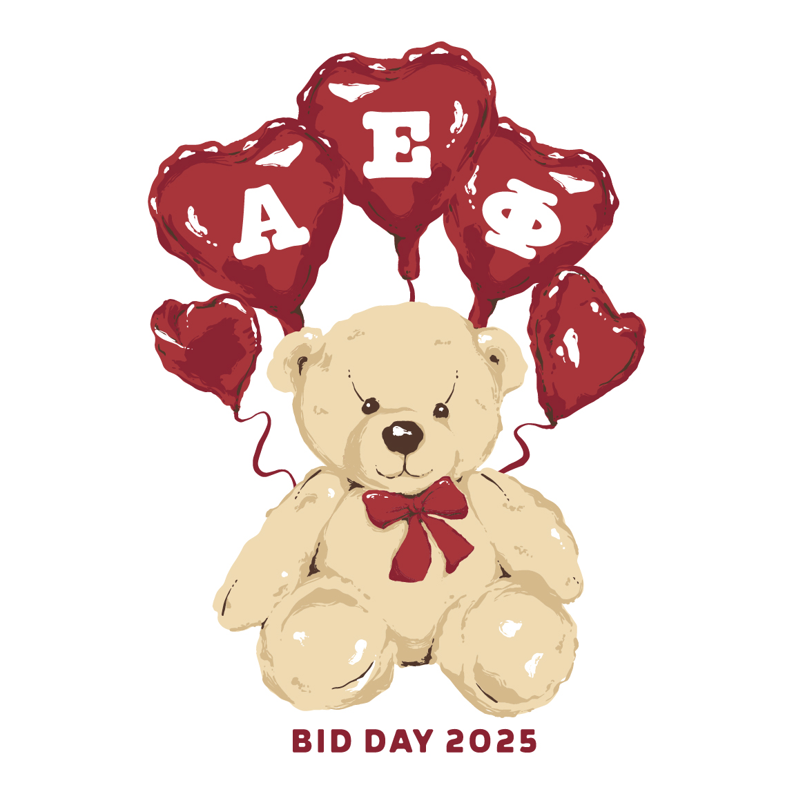 Alpha Epsilon Phi Cute Teddy Bear and Heart Balloons Bid Day Tank ...
