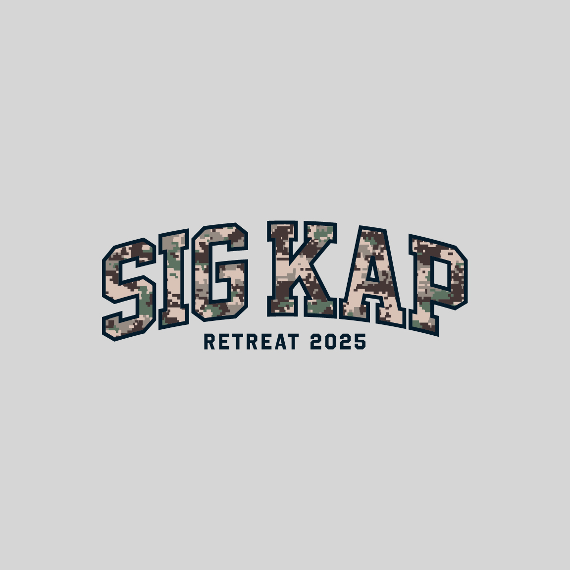 Sigma Kappa Camo Block Text Retreat Crewneck | Fresh Prints
