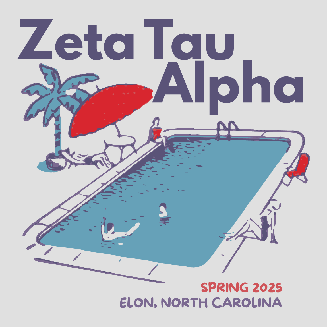Classic Zeta Tau Alpha Pool Party And Red Umbrella Spring Break Sweater ...