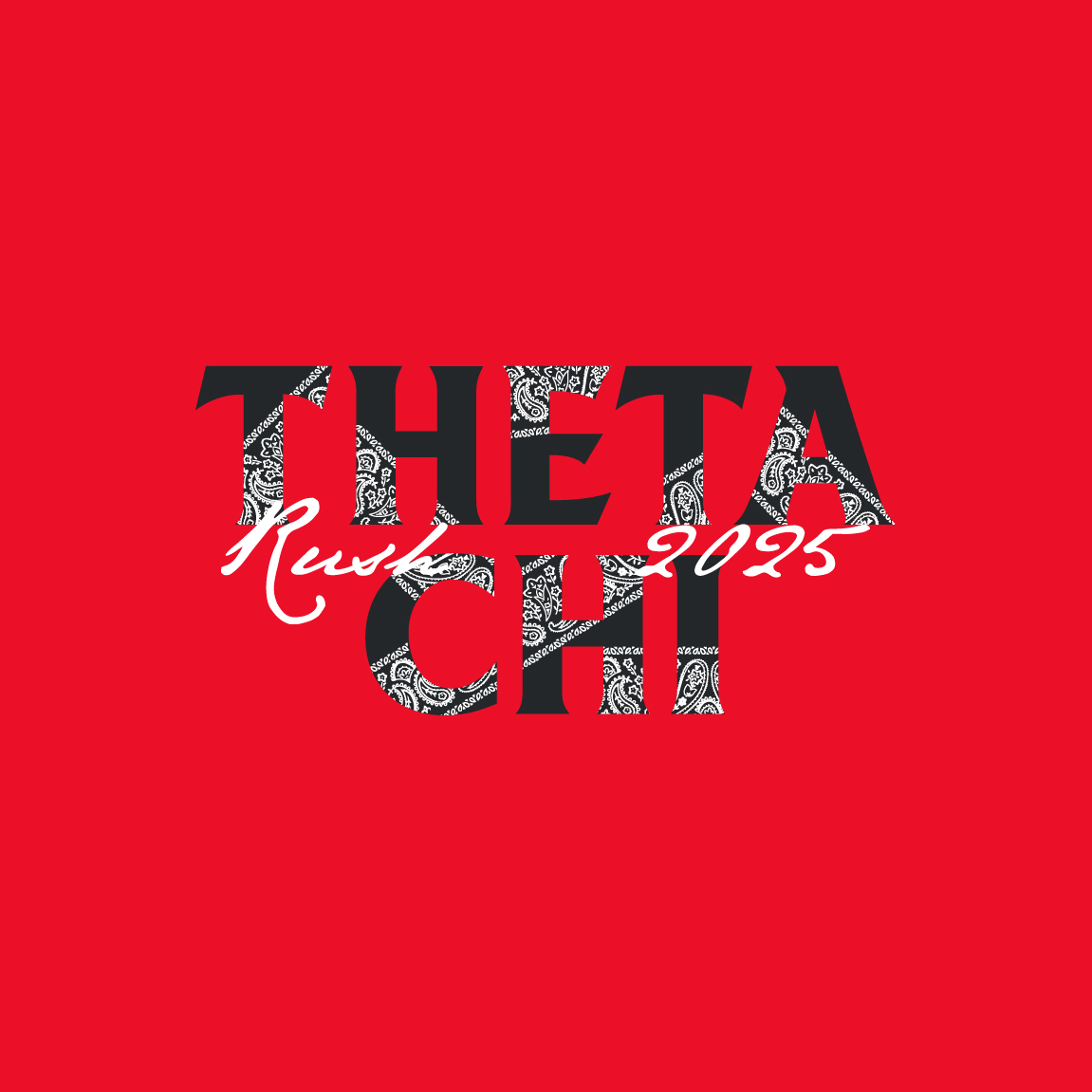 Theta Chi Paisley Lettering Rush Shirt | Fresh Prints