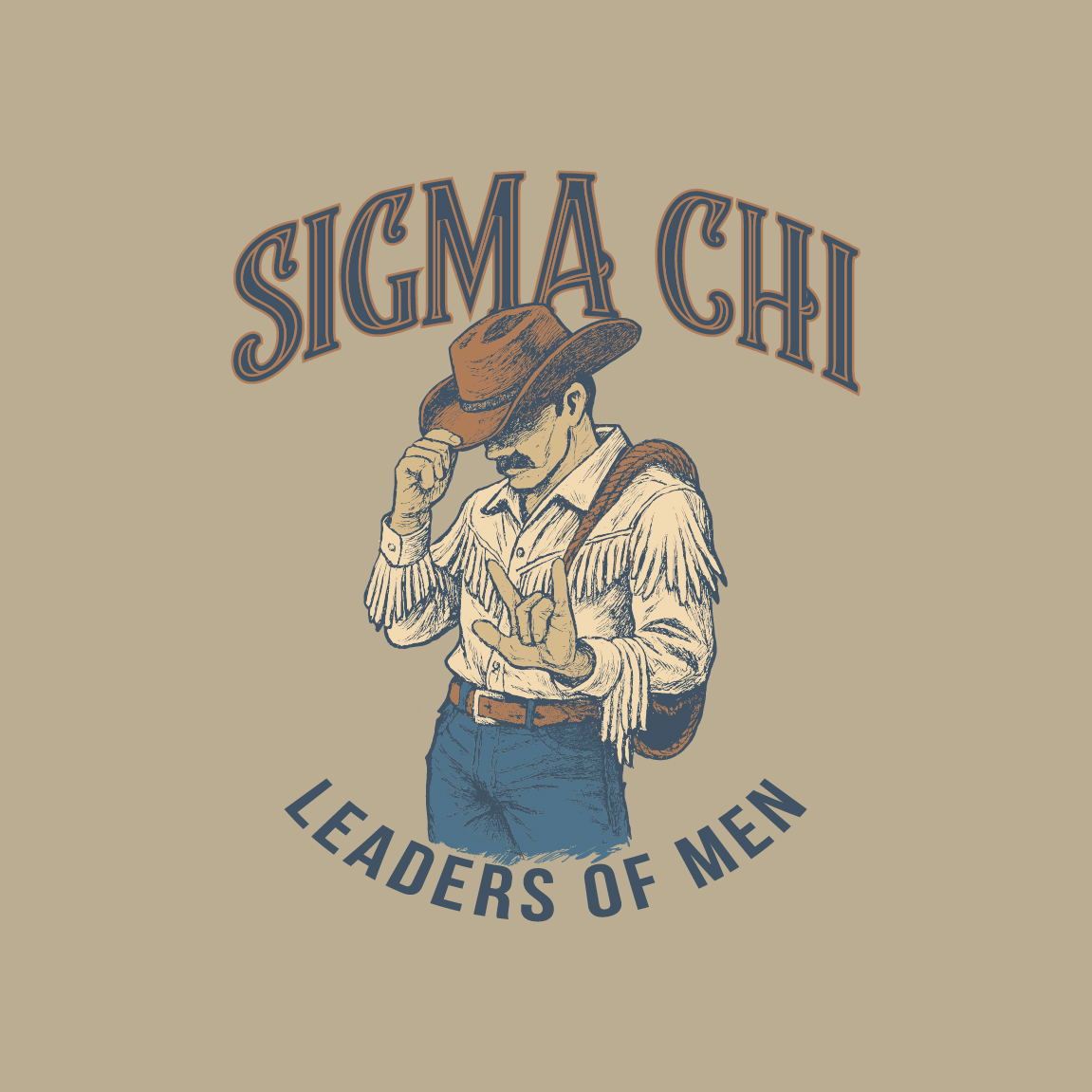 Sigma Chi Cowboy Illustration PR Shirt | Fresh Prints
