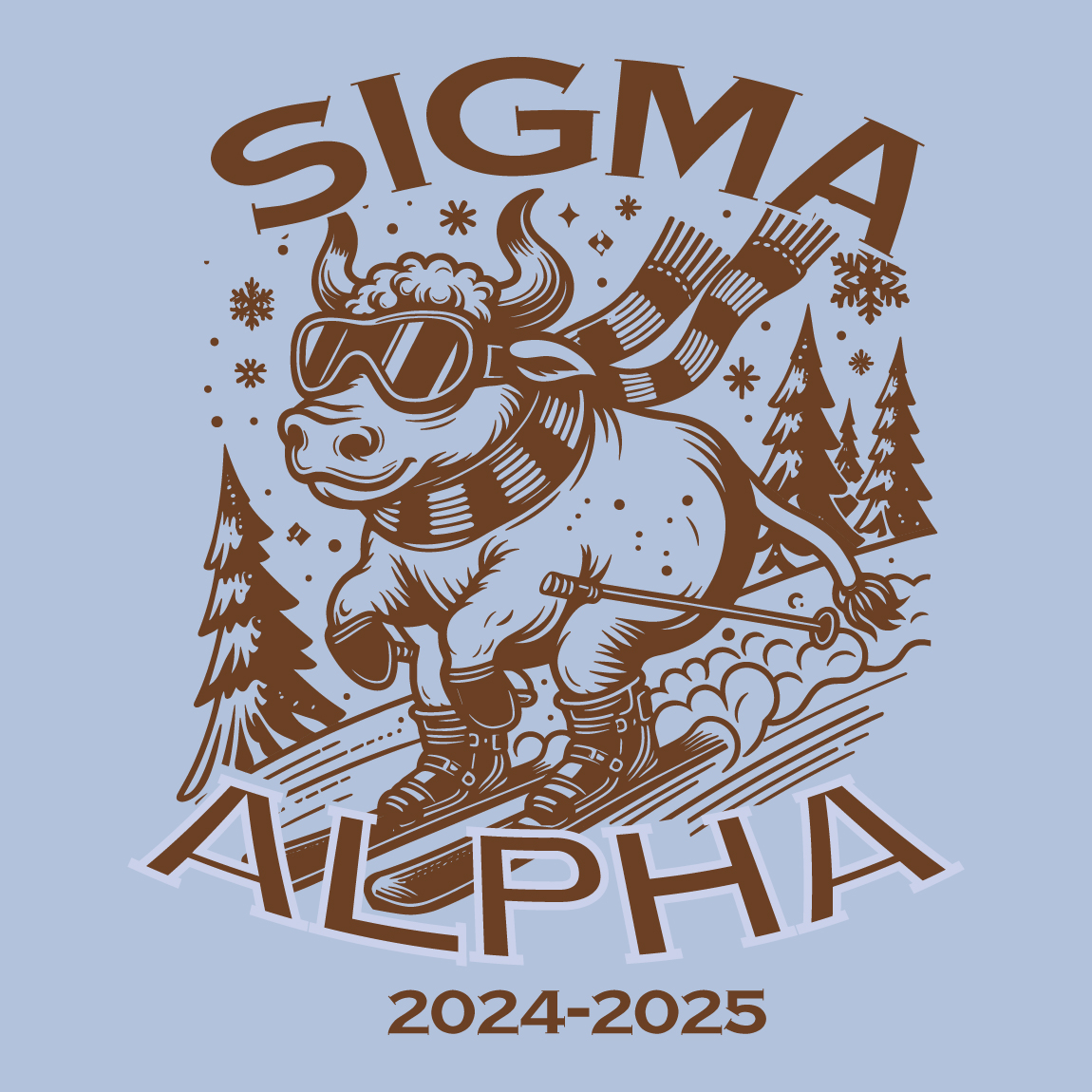 Cool Cartoon Cow Mountain Side Ski PR Hoodie Sigma Alpha Merch | Fresh ...