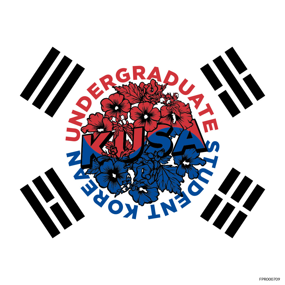 Floral Flag Hoodie Korean Student Association Merch | Fresh Prints