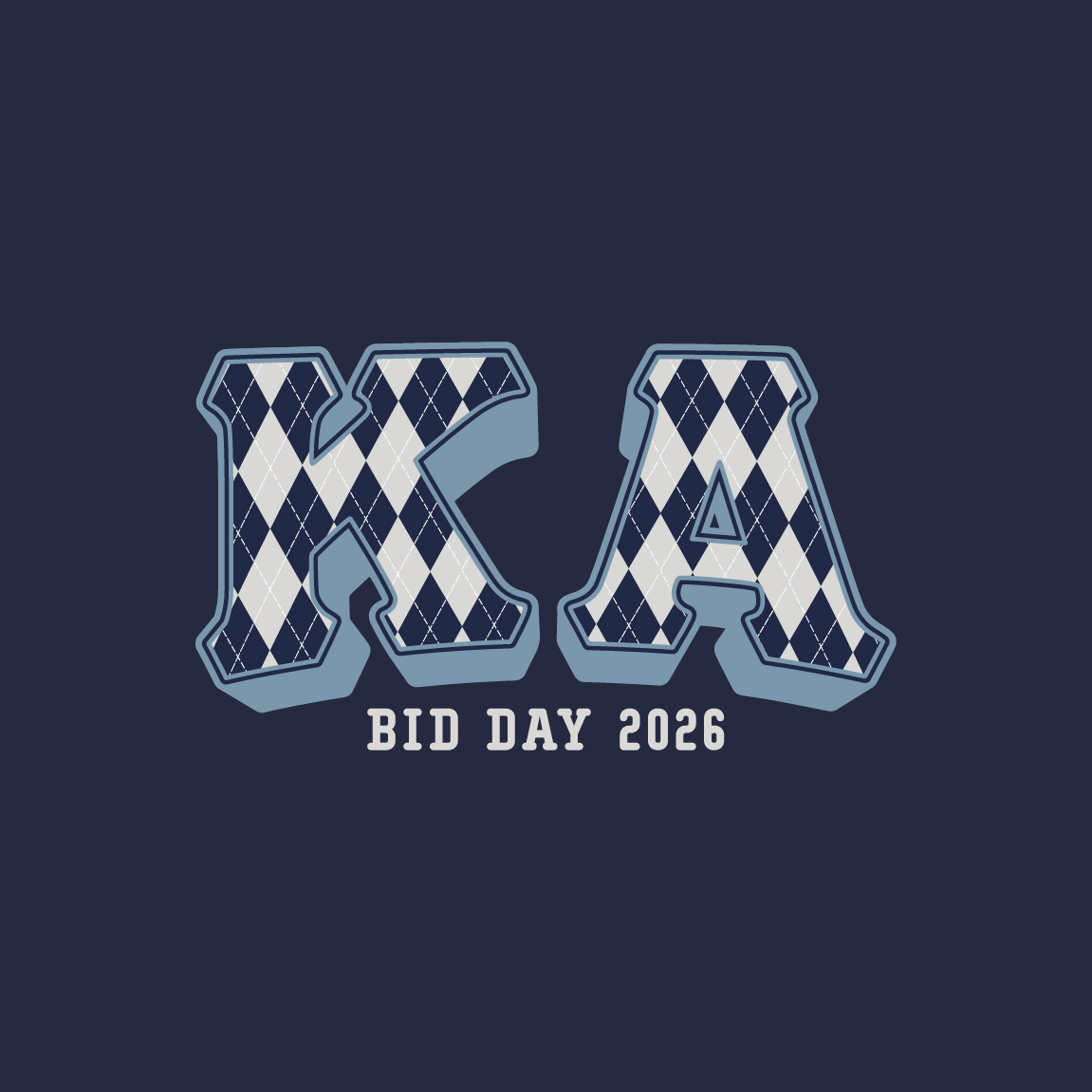 Kappa Alpha Order Argyle Text Bid Day Crewneck | Fresh Prints