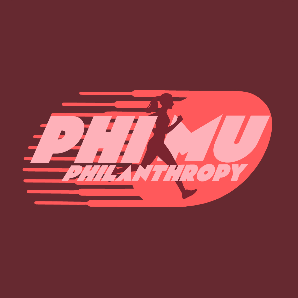Phi Mu Retro Runner Athlete Silhouette in Red Philanthropy Hoodie ...