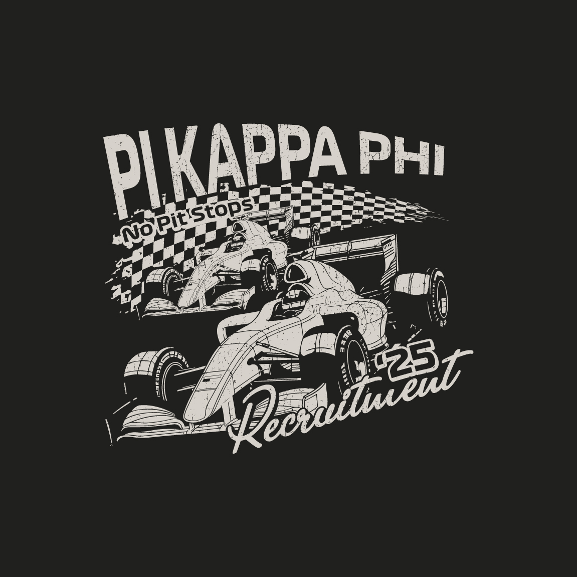 Pi Kappa Phi Race Car Illustration Recruitment Shirt | Fresh Prints