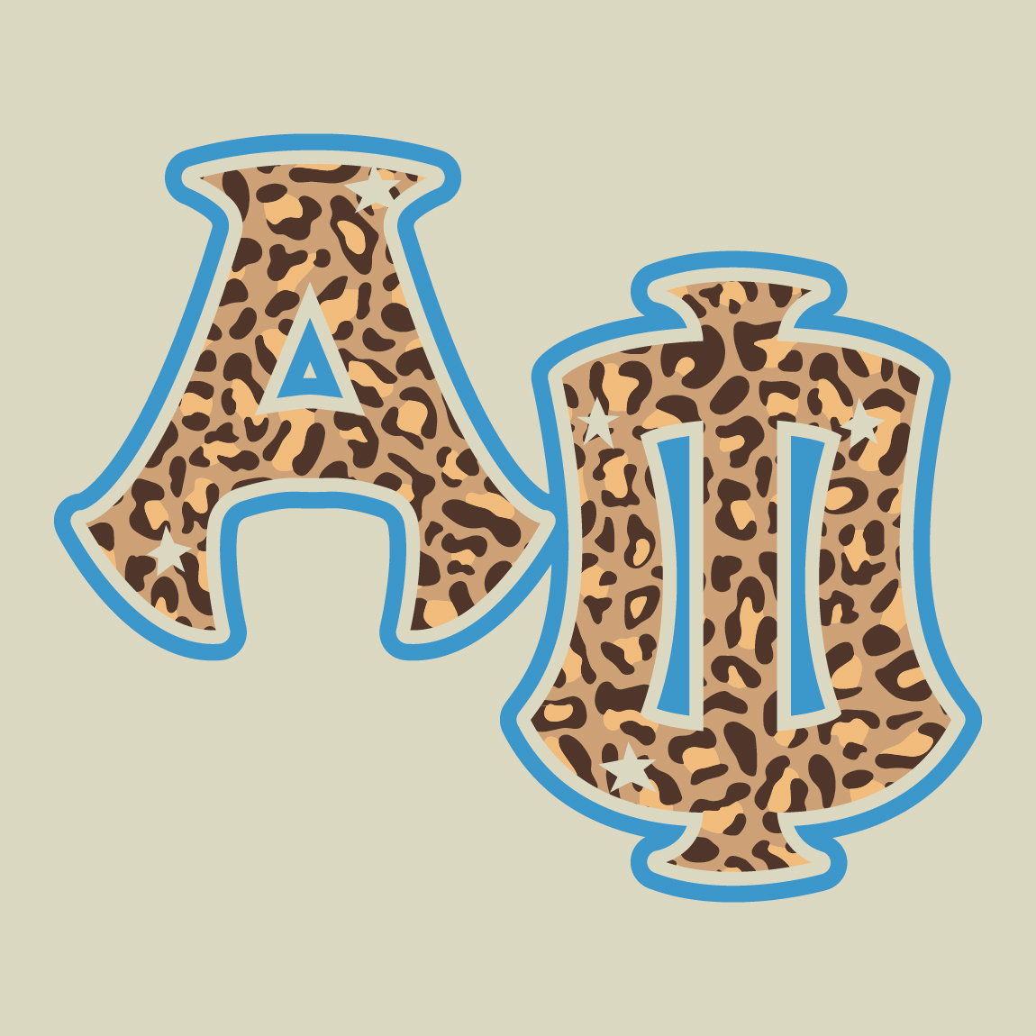 Alpha Phi Leopard Print Star with Blue Outline PR Hoodie Alpha Phi ...