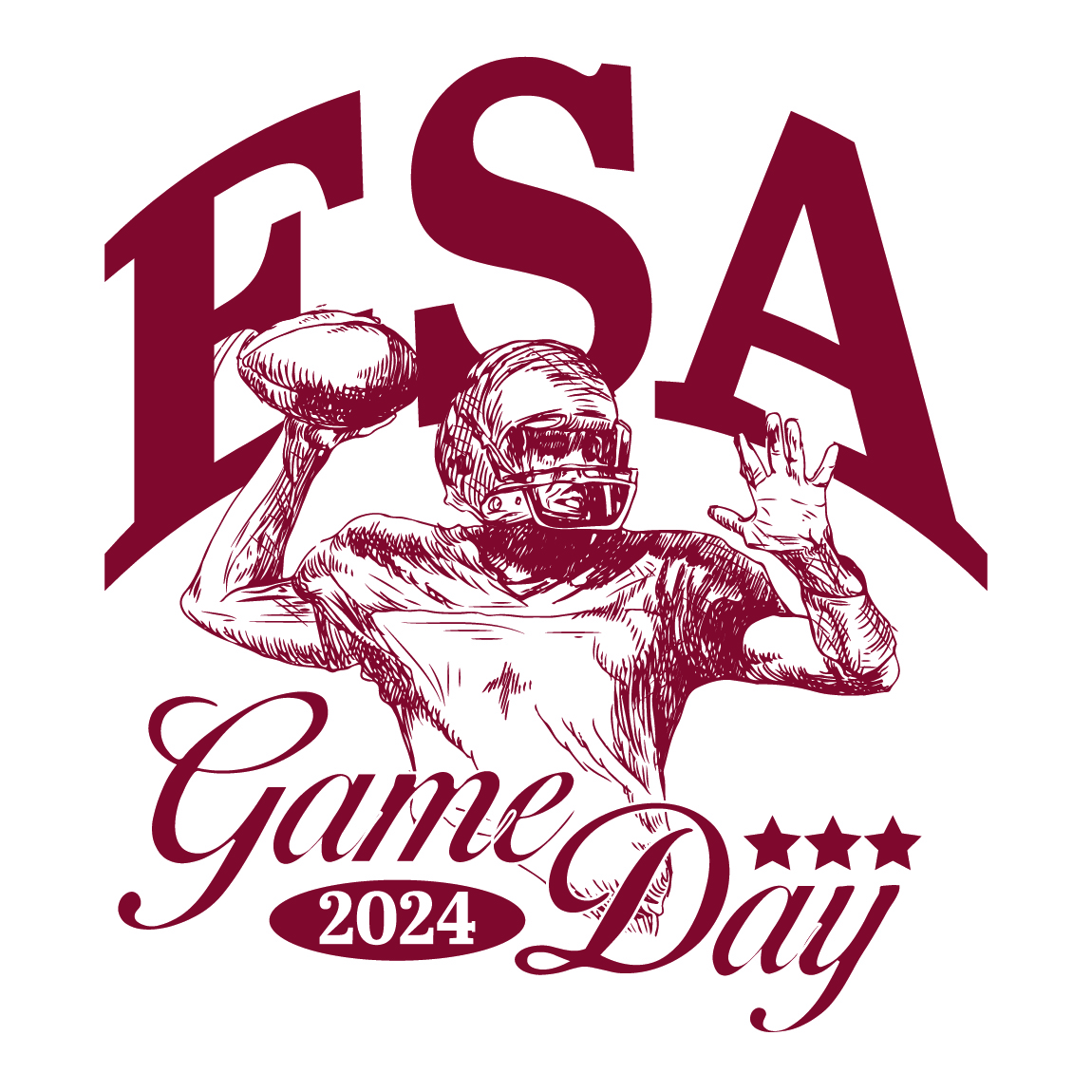 Hand Drawn Football Athlete Sports Player Graphic Game Day Tank Epsilon ...