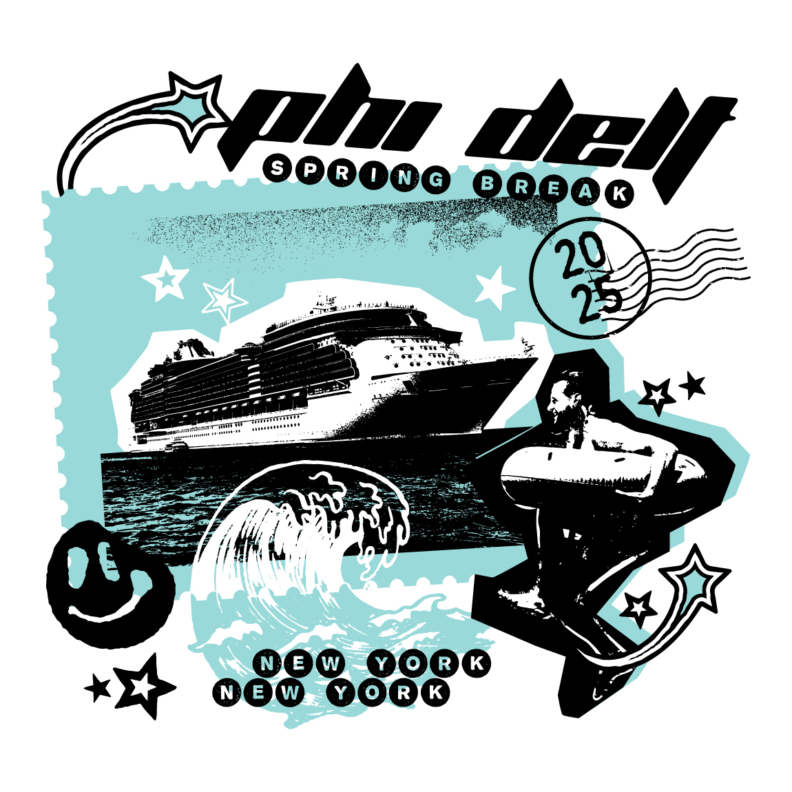 Phi Gamma Delta Y2K Yacht Spring Vacation Postcard Spring Break Sweater ...
