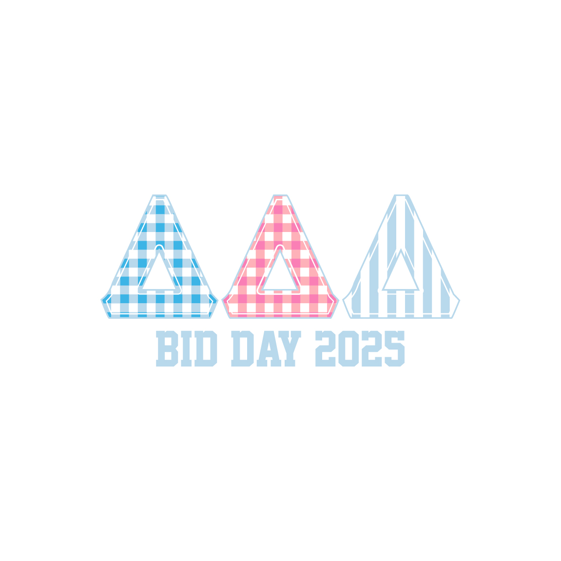 Delta Delta Delta Gingham Letters Bid Day Shirt | Fresh Prints
