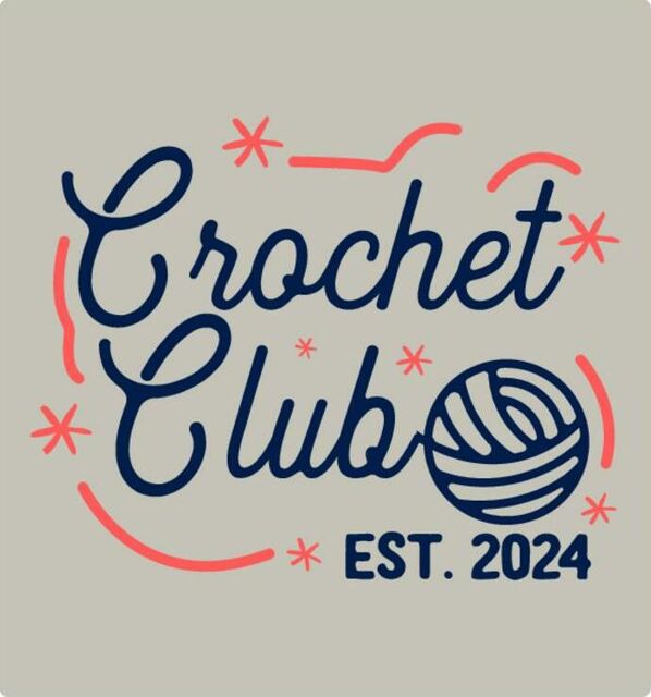 Typography Crochet Illustration Hoodie with Cover Stitch Crochet Club ...