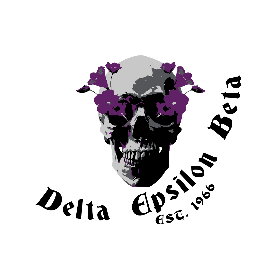 Delta Epsilon Beta Skull with Flowers PR Tote | Fresh Prints