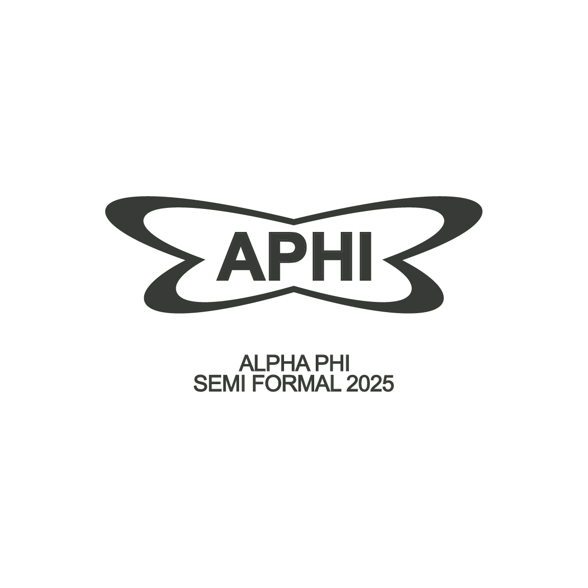 Alpha Phi Bold Text Butterfly Shape Semi Formal Tank | Fresh Prints