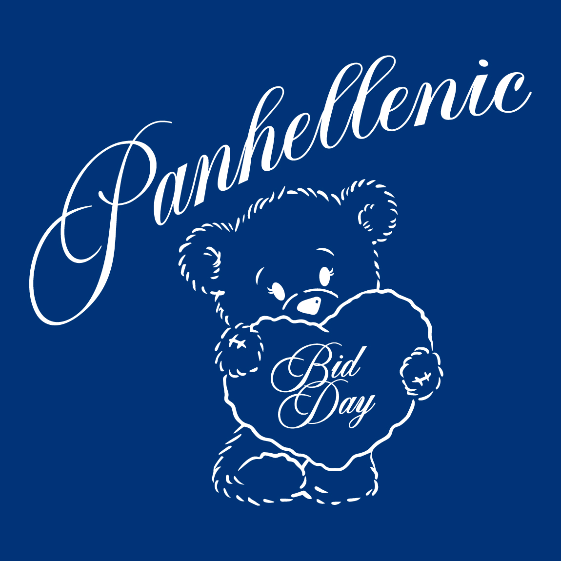 National Panhellenic Conference Cute Teddy Bear with Heart Line Drawing ...