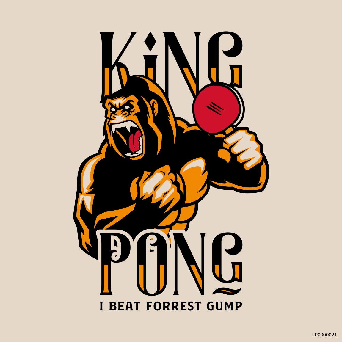 Athletic Cartoon Kong Shirt Ping Pong Merch | Fresh Prints