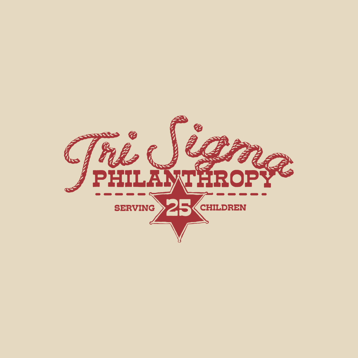 Sigma Sigma Sigma Rope Text Star Philanthropy Shirt | Fresh Prints