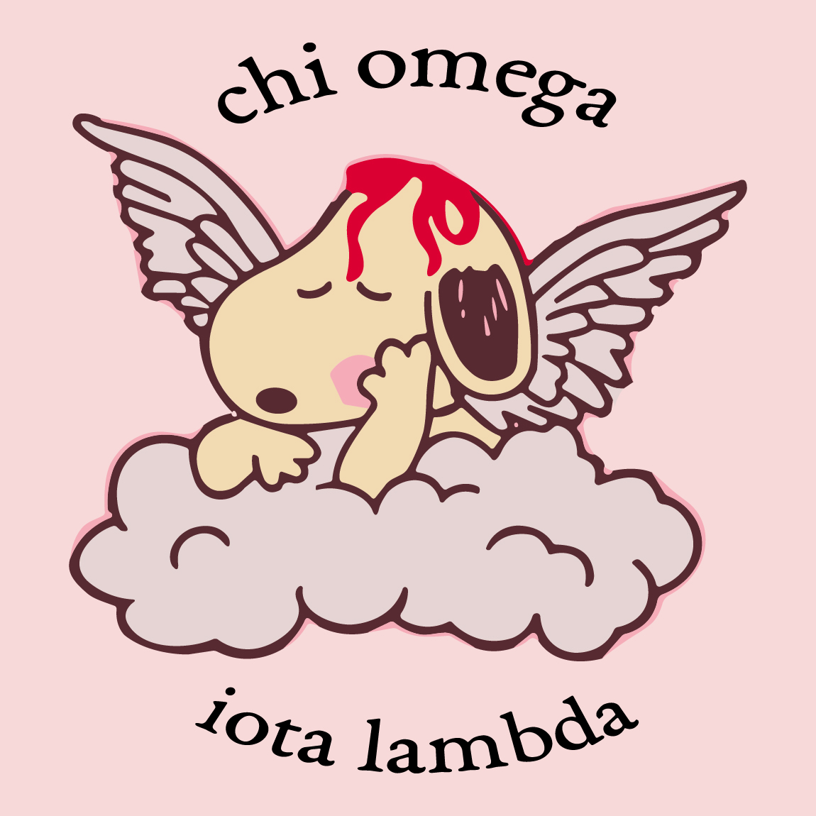 Cute Angel Snoopy Cartoon And Clouds PR Tank Chi Omega Merch | Fresh Prints