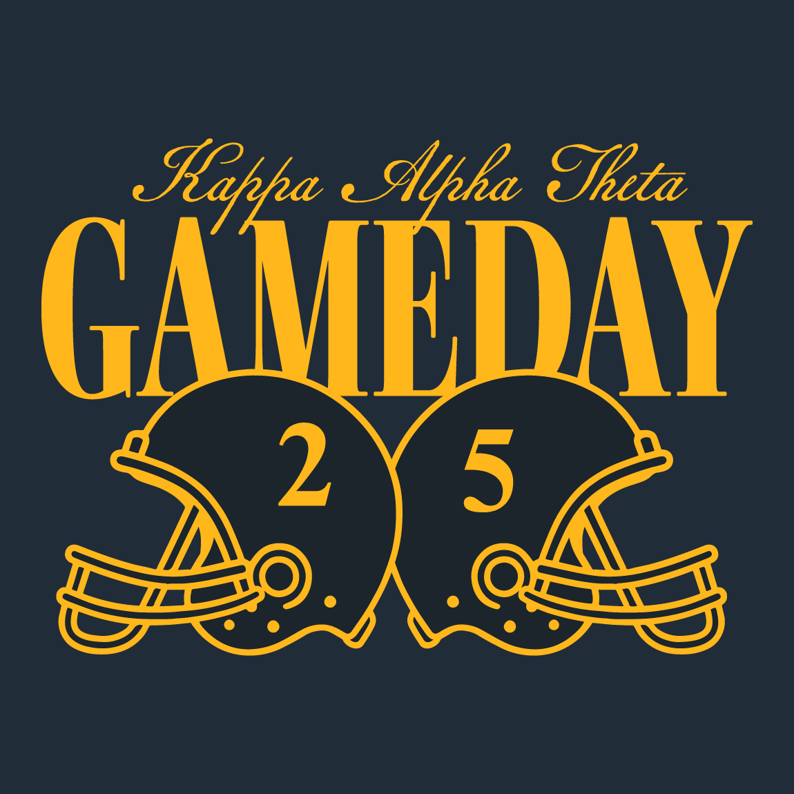 Kappa Alpha Theta Collegiate Football Helmets in Yellow Game Day ...