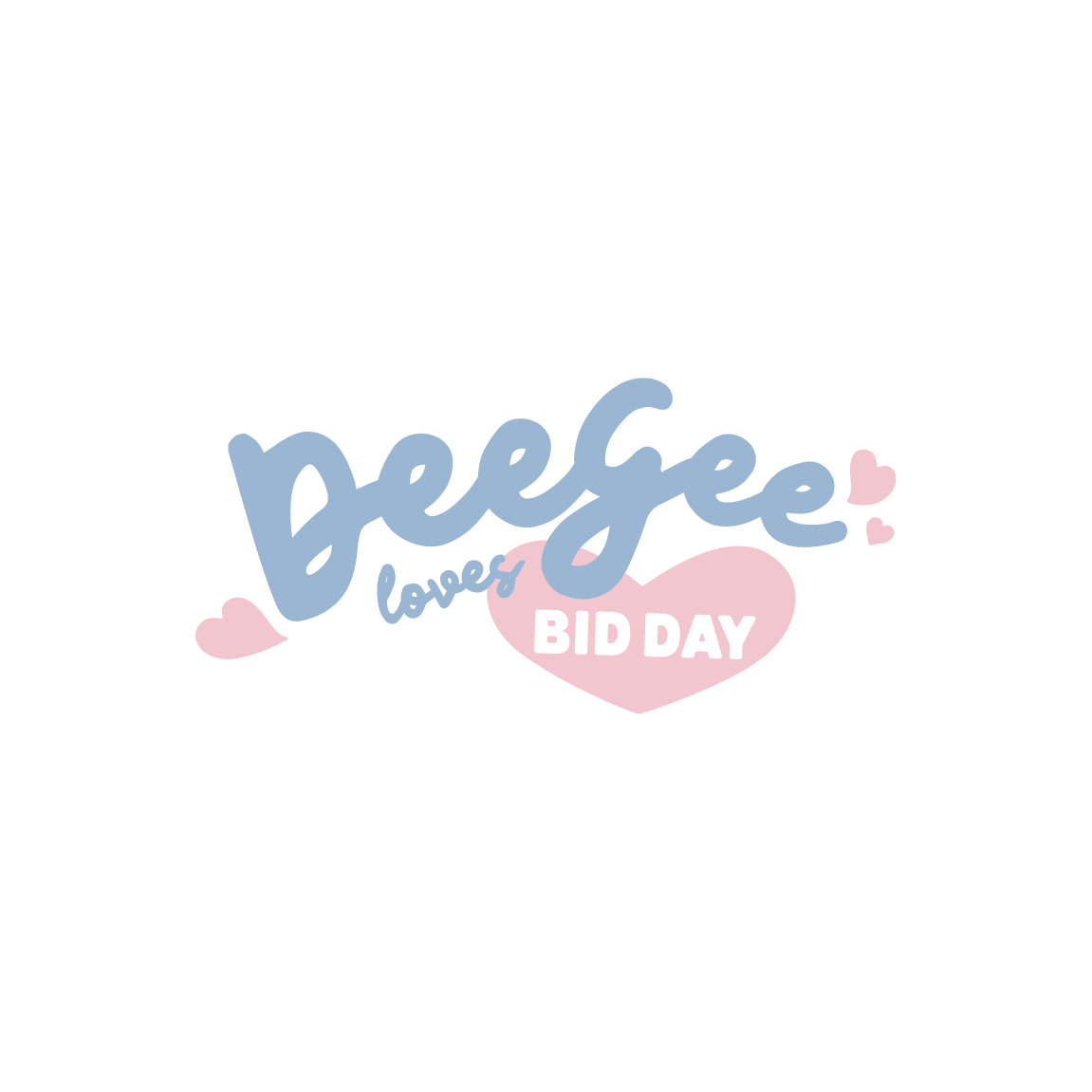 Delta Gamma Pastel Heart Text Bid Day Shirt | Fresh Prints