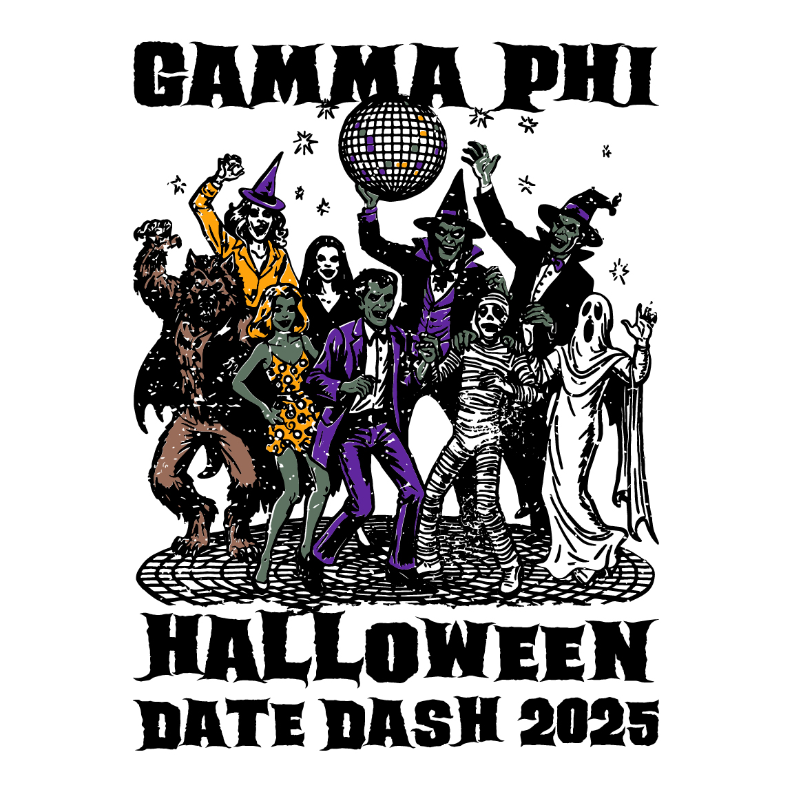 Halloween with Dancing Monsters and Disco Ball Halloween Date Party ...