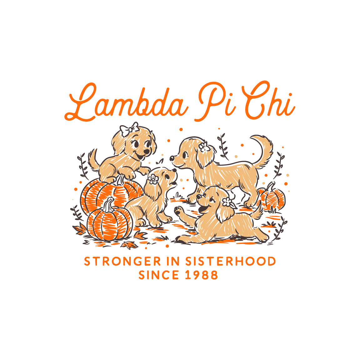 Lambda Pi Chi Playful Puppy and Pumpkin PR Crewneck | Fresh Prints