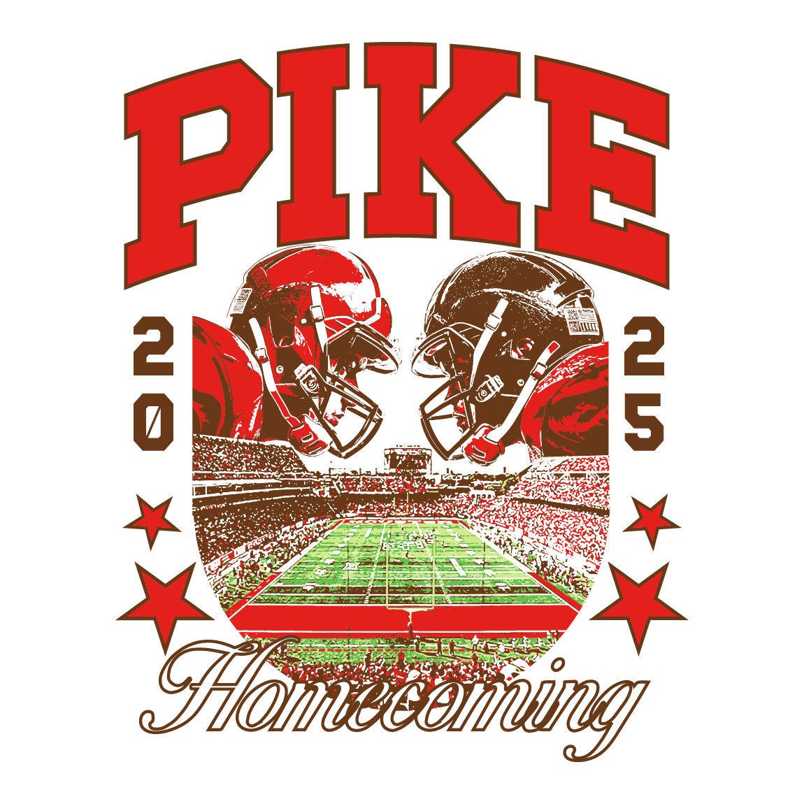 Pi Kappa Alpha Pike Athletic Text with Realistic Football Players and ...