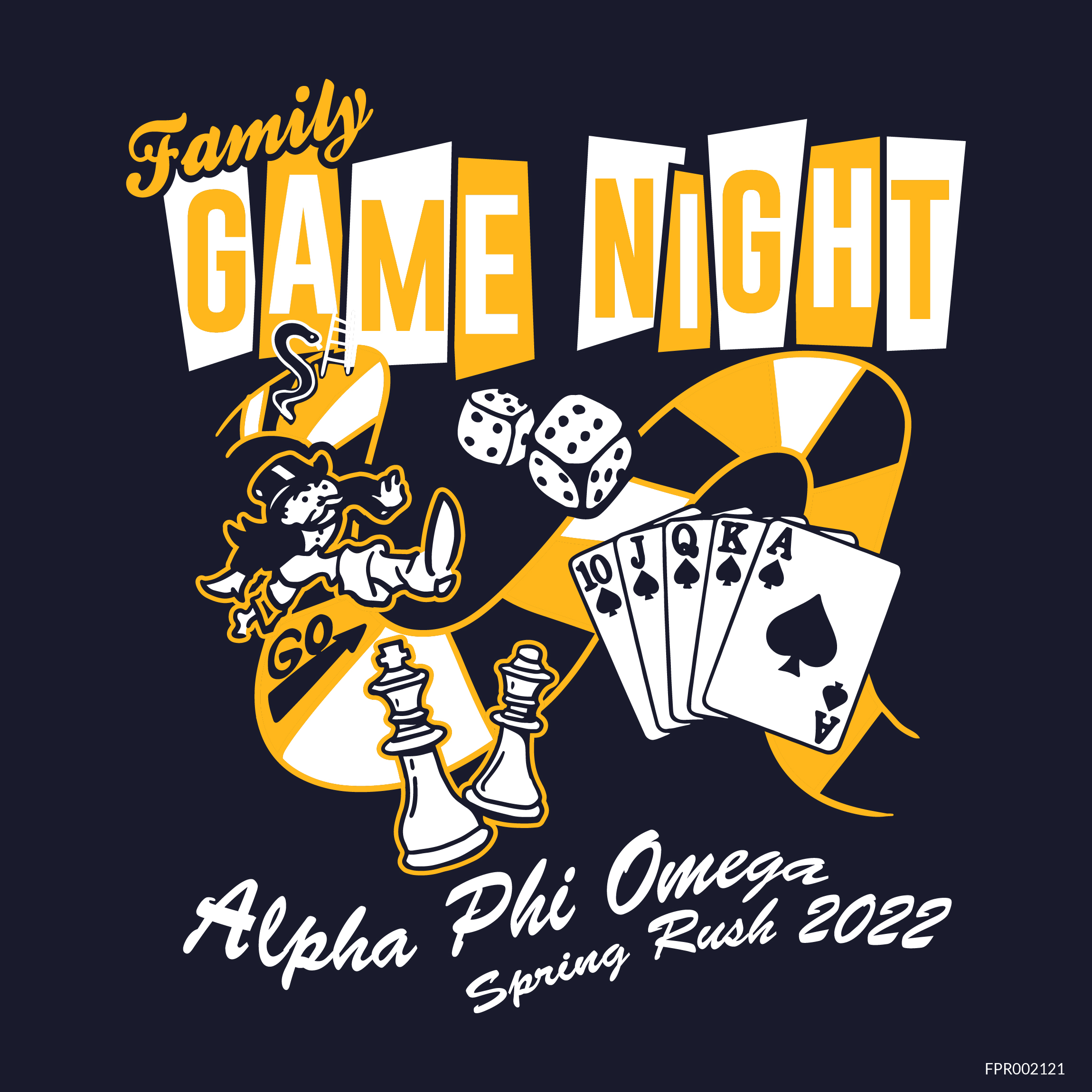 Game Night Graphic Spring Rush Sweater Alpha Phi Omega Merch | Fresh Prints