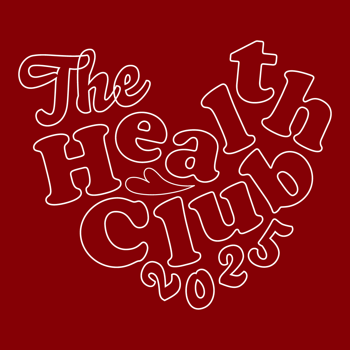 Health Club Heart-shaped Text Outlined in White PR Tank | Fresh Prints