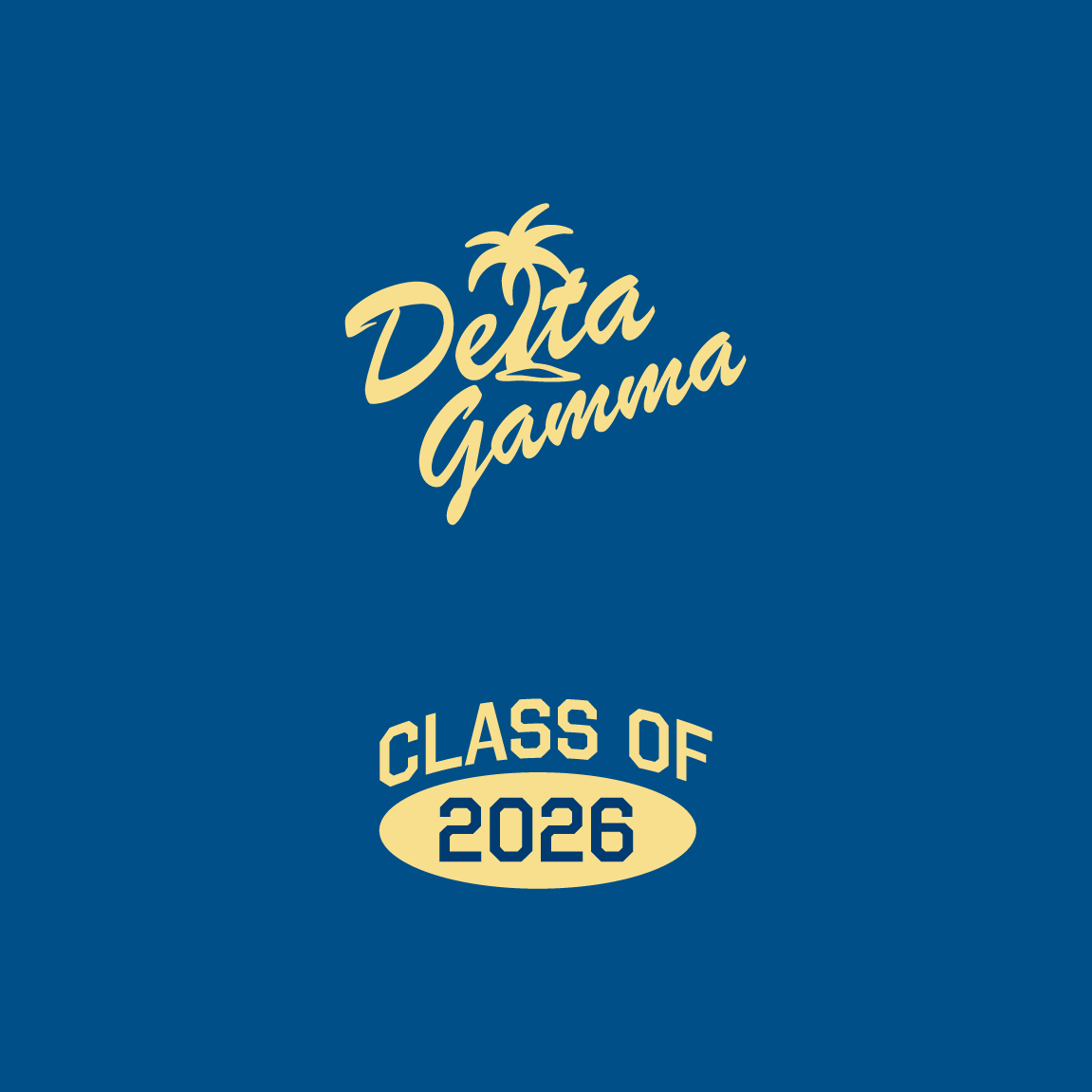 Delta Gamma Palm Tree Text Graduation Crewneck | Fresh Prints