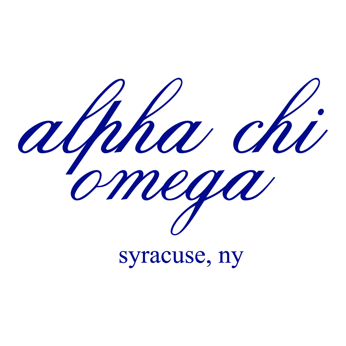 Alpha Chi Omega Simple Greek Cursive Text in Blue PR Tank Alpha Chi ...