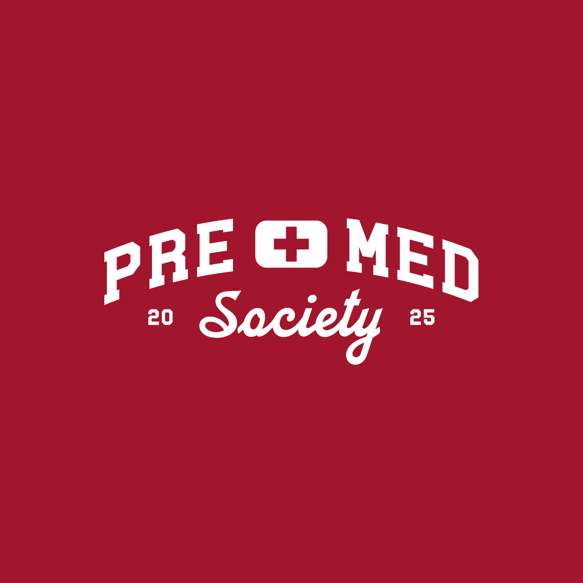 Pre-Med Society Bold Cross Text PR Shirt | Fresh Prints