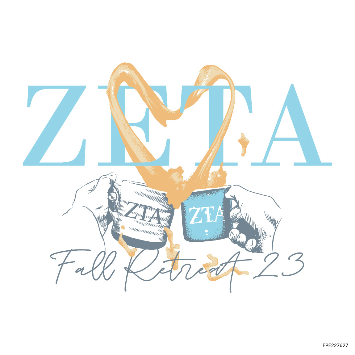 Coffee Heart Fall Retreat Shirt Zeta Tau Alpha Merch | Fresh Prints