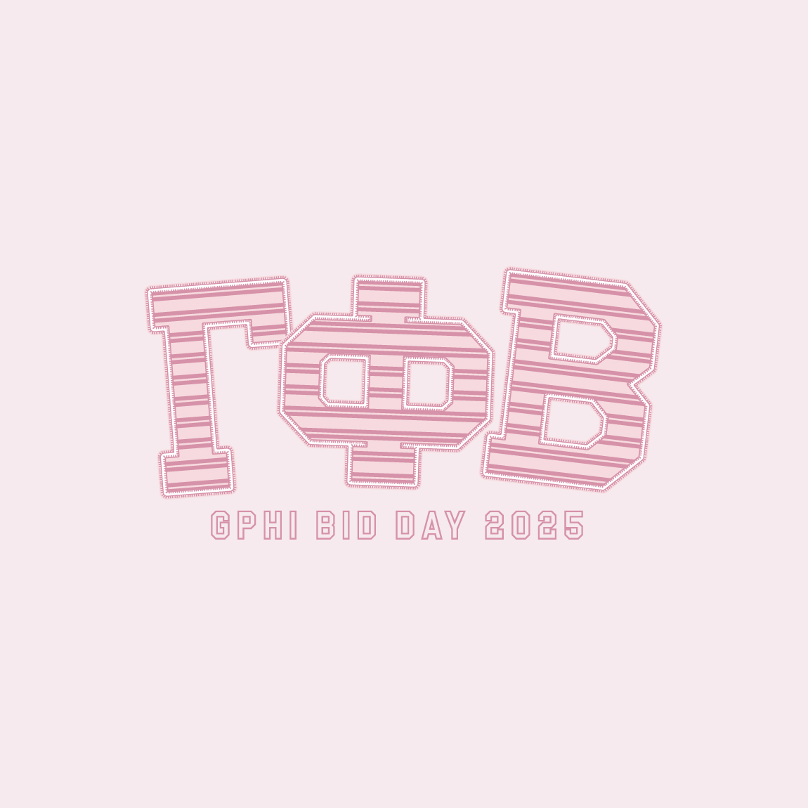 Gamma Phi Beta Pink Striped Lettering Rush & Bid Tank | Fresh Prints