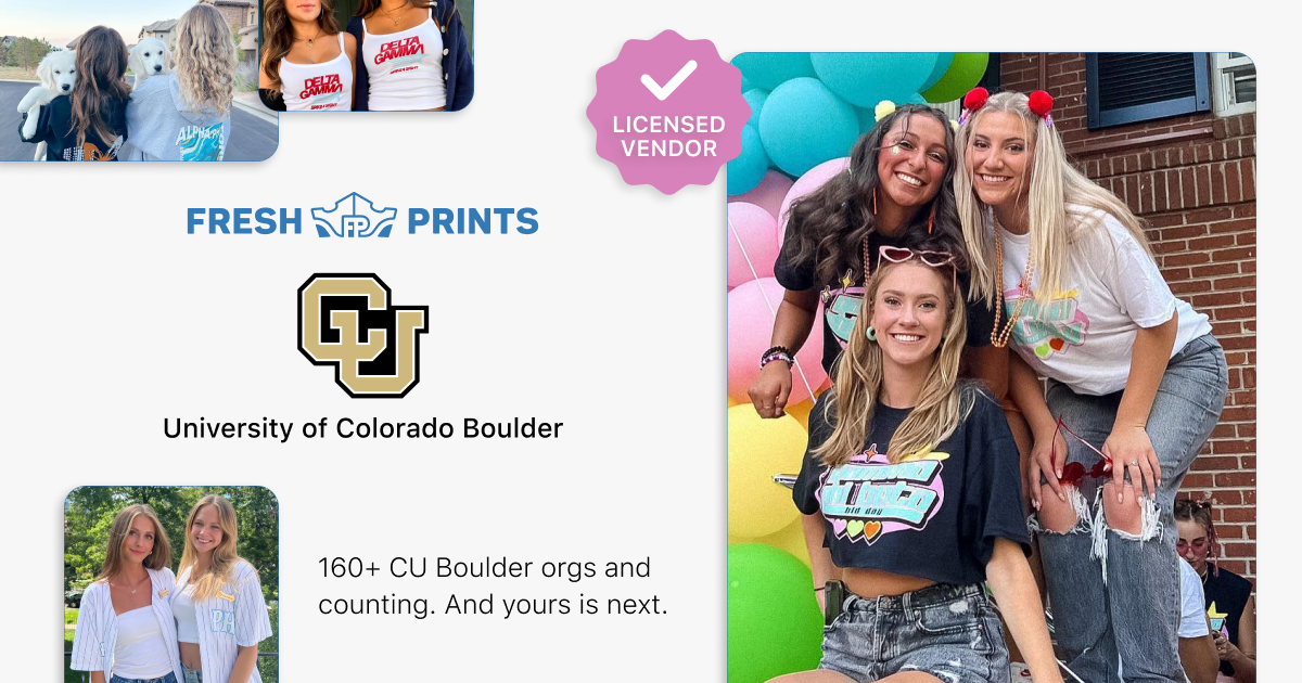 Licensed University of Colorado Boulder Merch | Fresh Prints